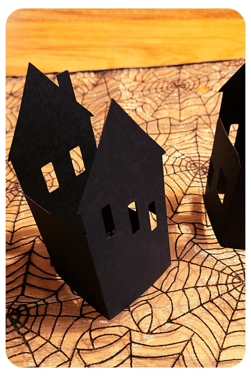 How to make paper Haunted House Luminaries using your Cricut - Ivy Lillies